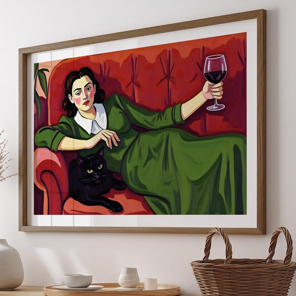 DOPAPRINT Henri Matisse print, woman on a sofa with wine painting ...