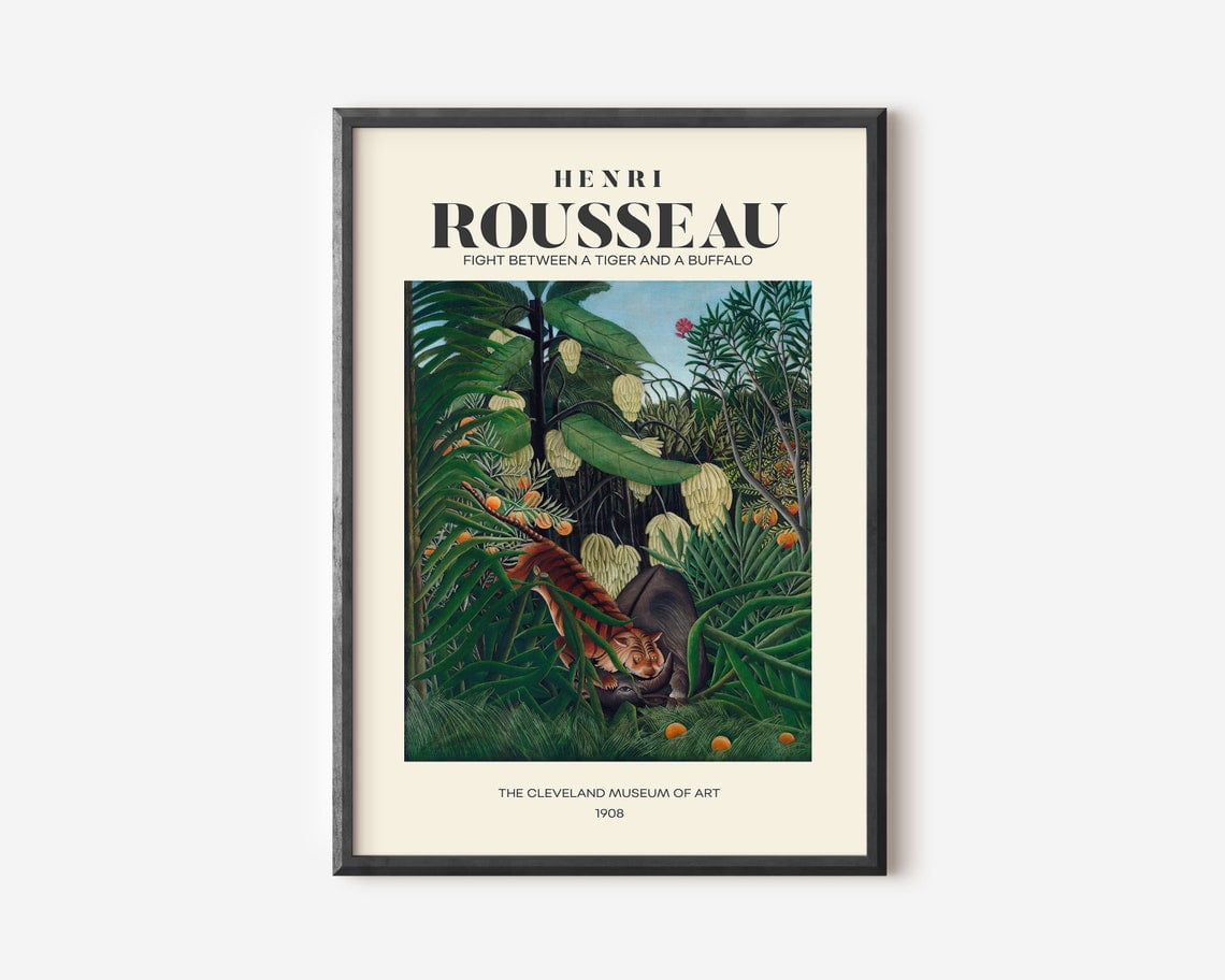 DOPAPRINT Henri Rousseau Exhibition Poster, Famous Gallery Wall Art ...