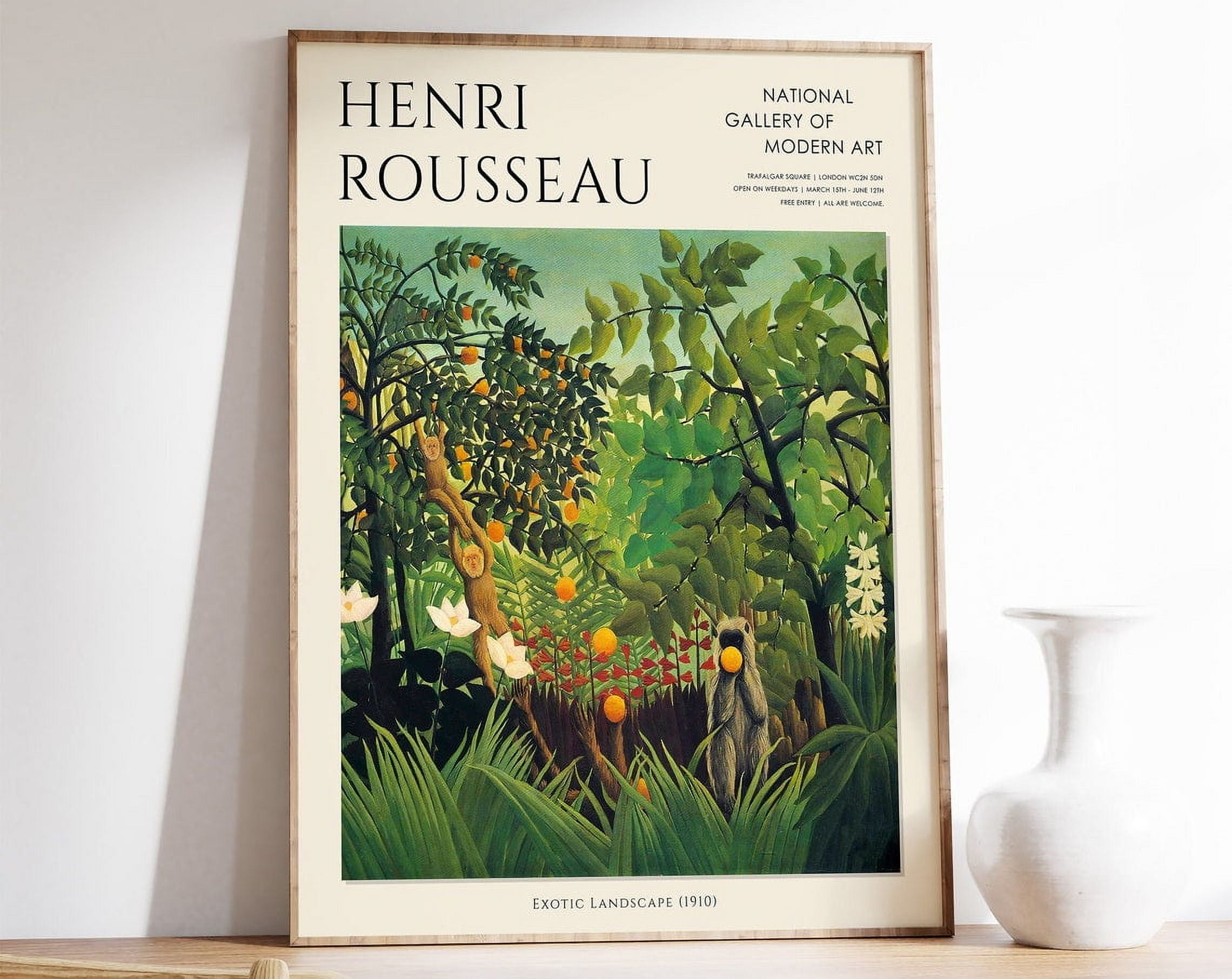 DOPAPRINT Henri Rousseau Poster, Exotic Landscape, Henri Rousseau Exhibition Print, Floral Wall ...