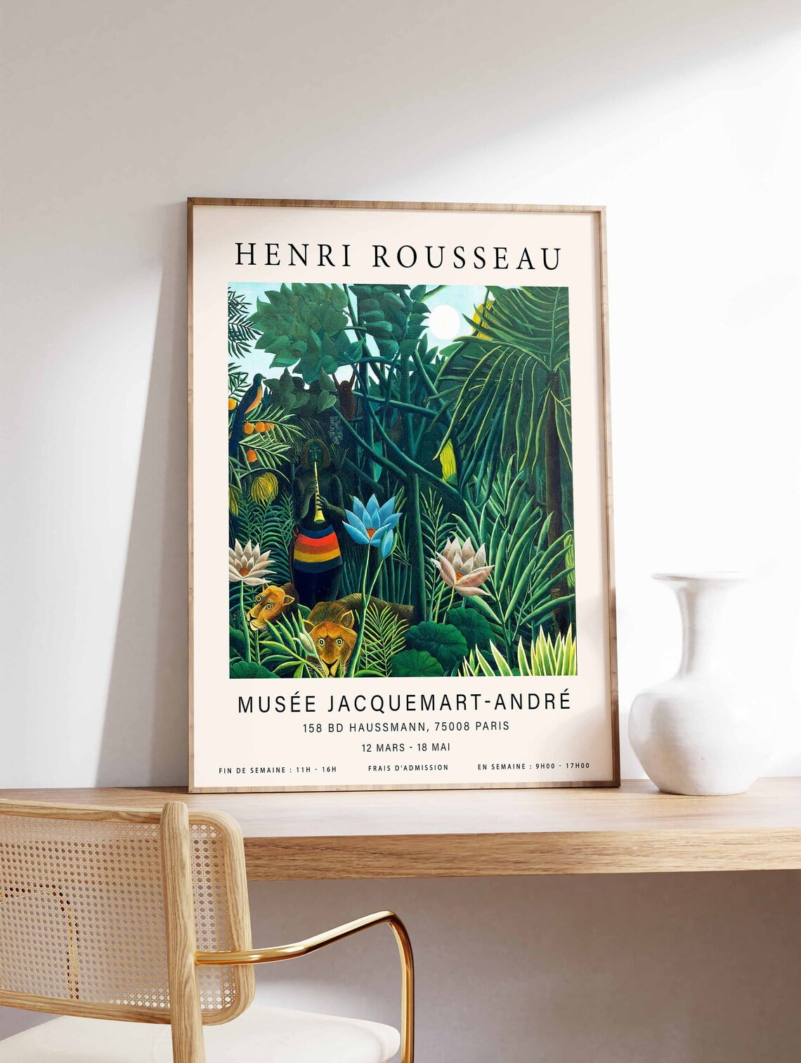 DOPAPRINT Henri Rousseau Poster, Tiger Peeking Out From Grass ...