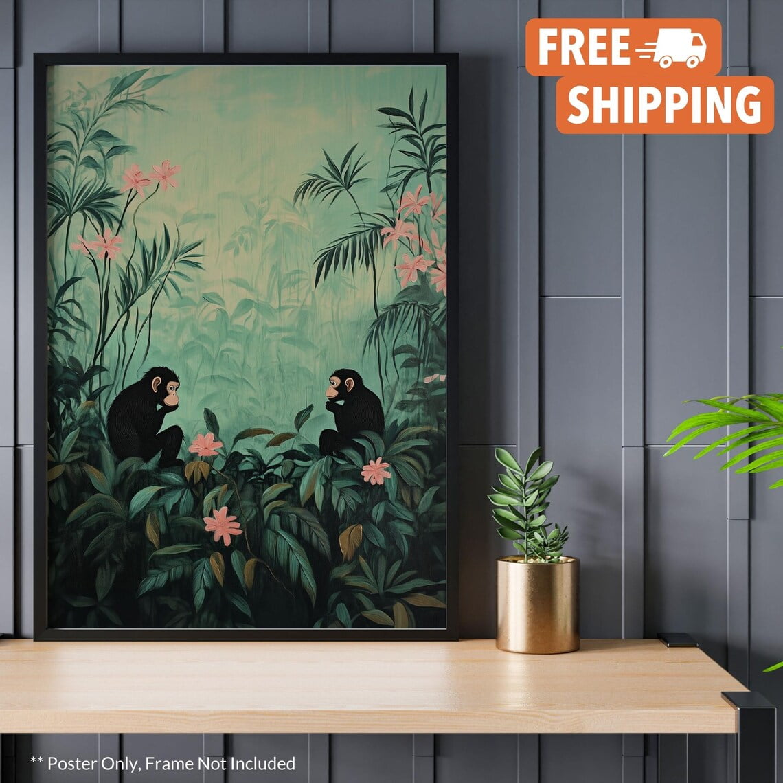 DOPAPRINT Henri Rousseau Print Rousseau Poster Tropical Jungle Monkeys ...
