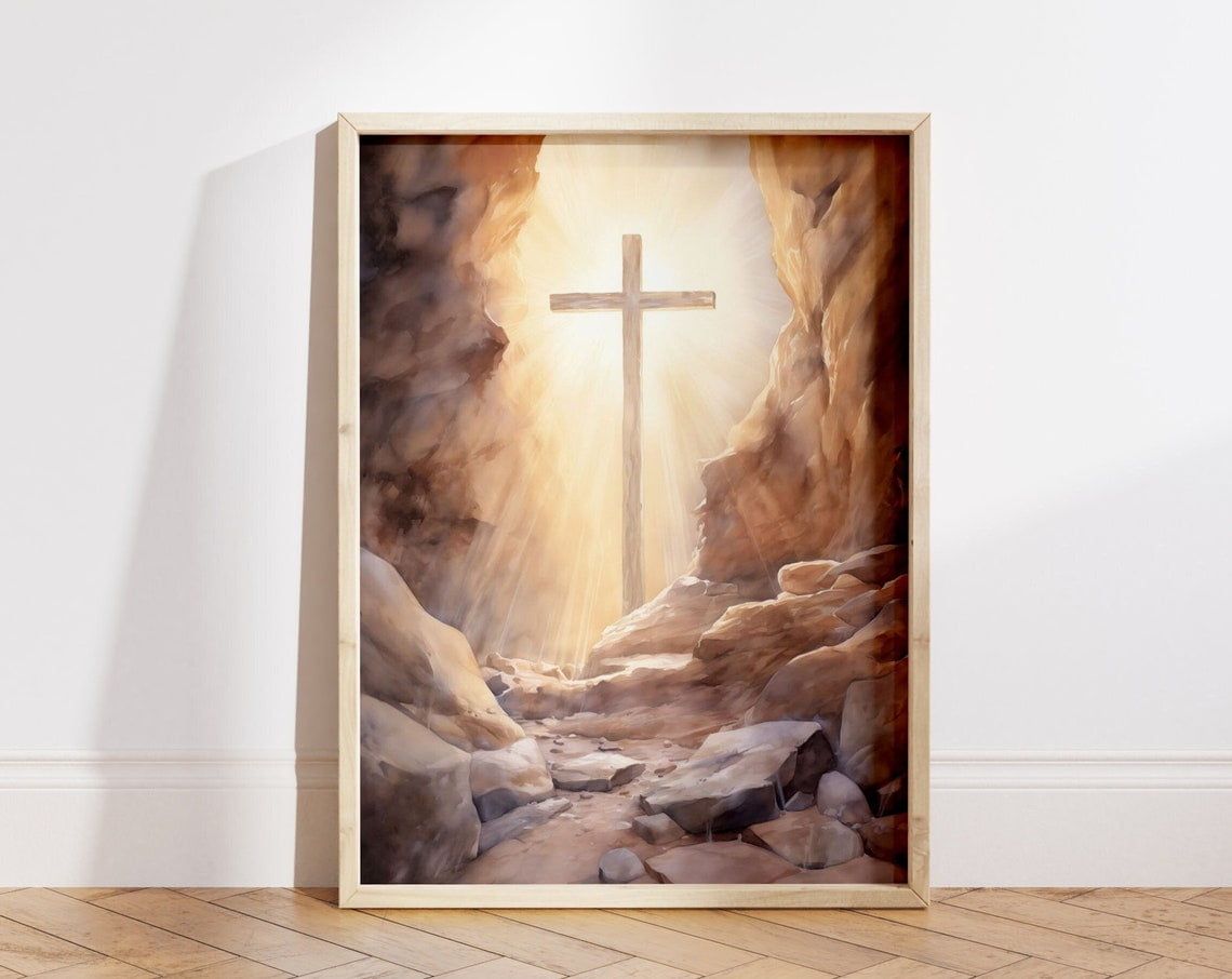 DOPAPRINT The Holy Cross Poster - Abstract Christian Art, Resurrection ...