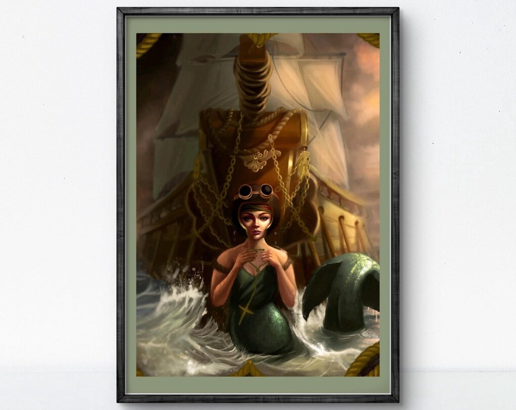 DOPAPRINT Hope Poster, Seven Virtues Series, Nautical Mermaid Wall Art ...