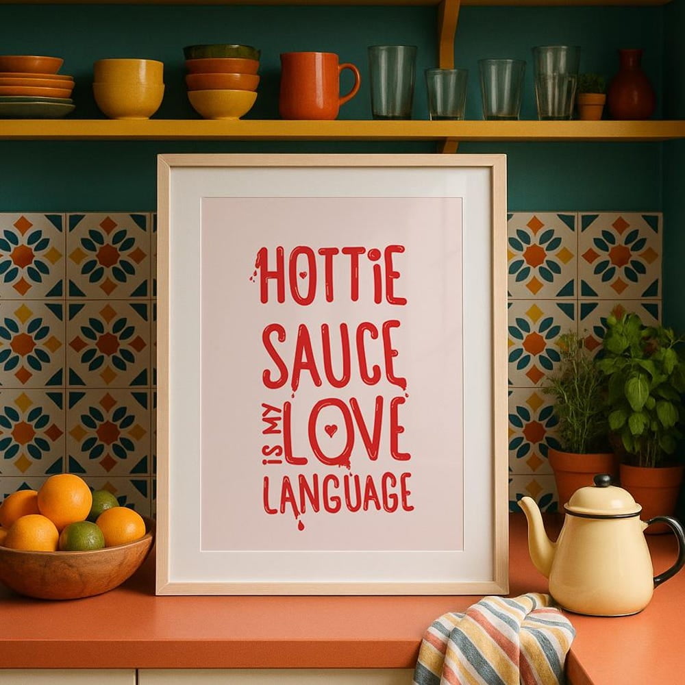 DOPAPRINT Hot Sauce Wall Art Print Funny Love Language Poster, Spicy ...