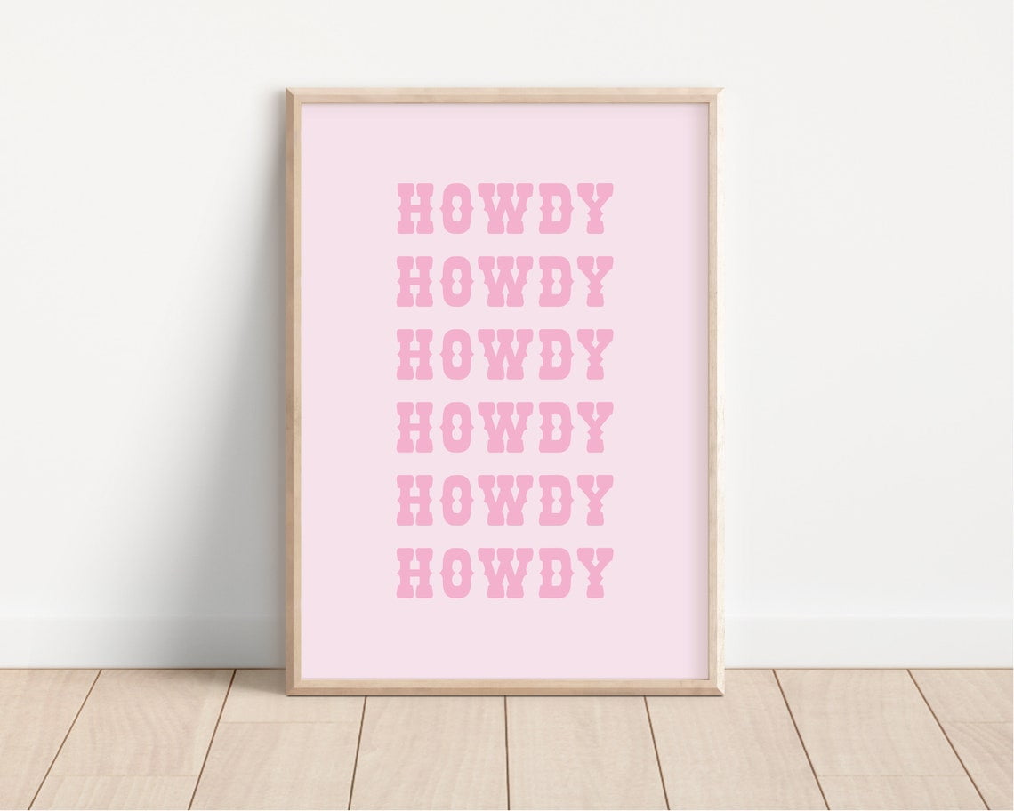 DOPAPRINT Howdy Poster // Howdy Wall Art, Cowboy Prints, Cowgirl Poster ...