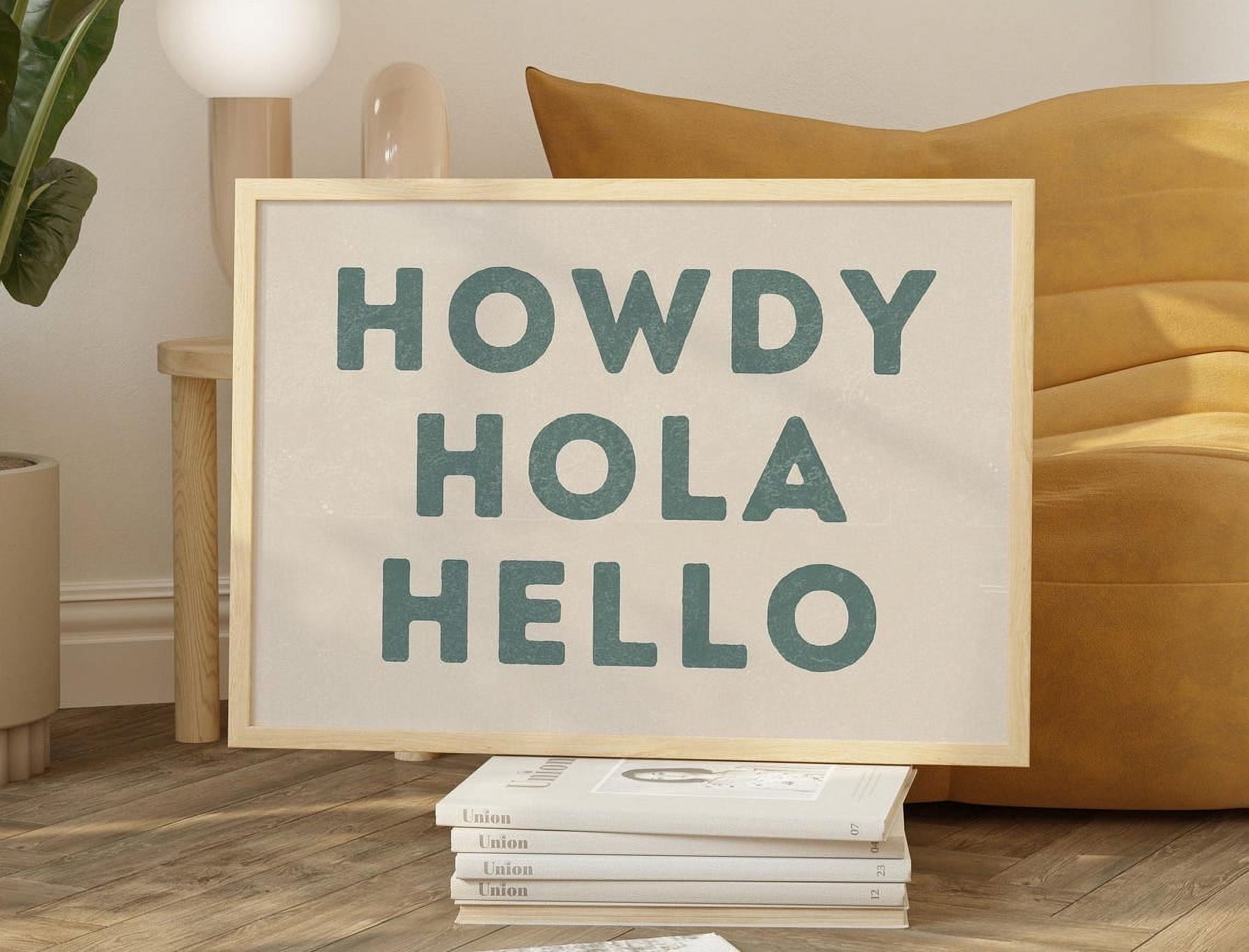 DOPAPRINT Howdy Typography Art Green Decor Western Wall Art Modern ...