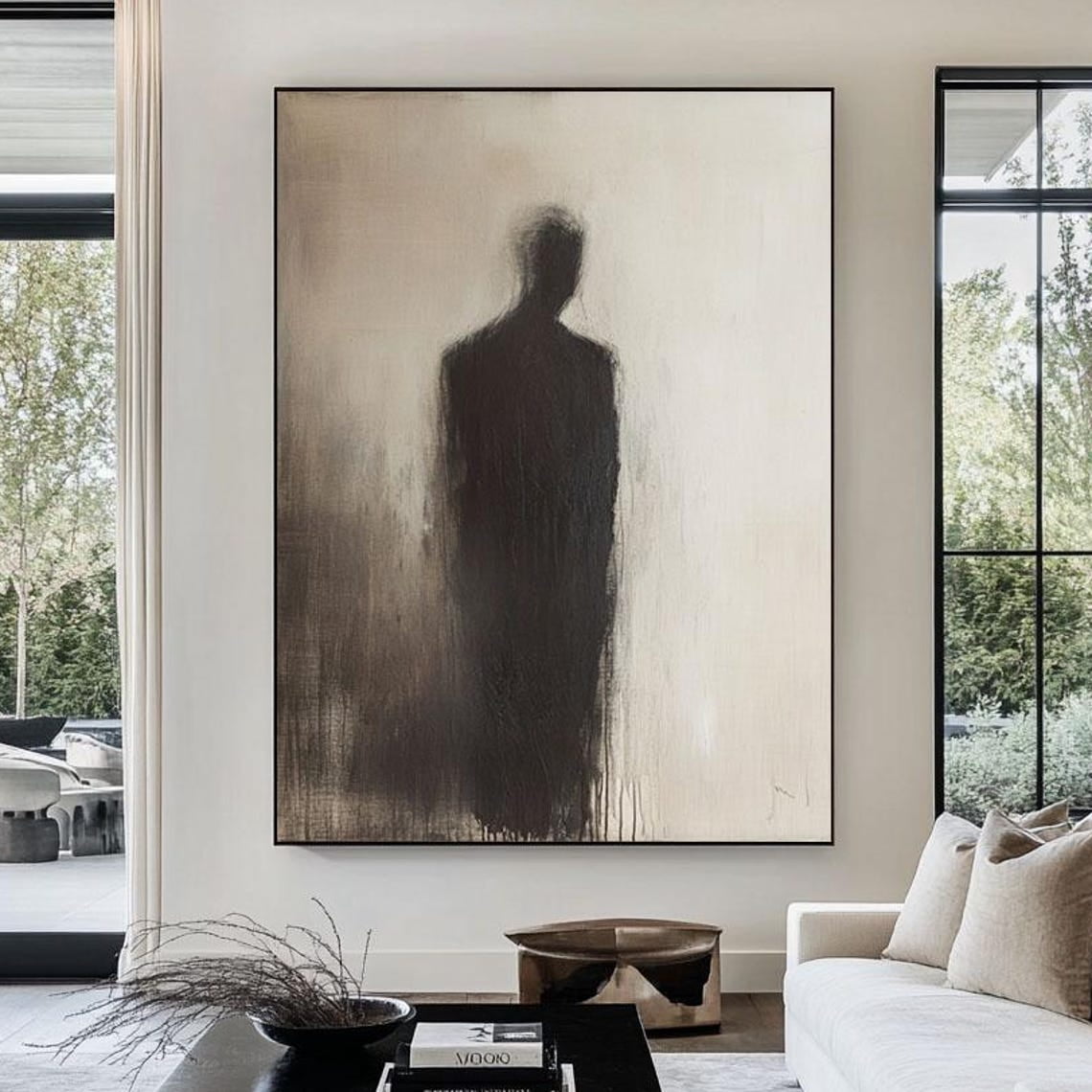 DOPAPRINT Human Figure Abstract Art, Black Human Figure Art, Monochrome ...