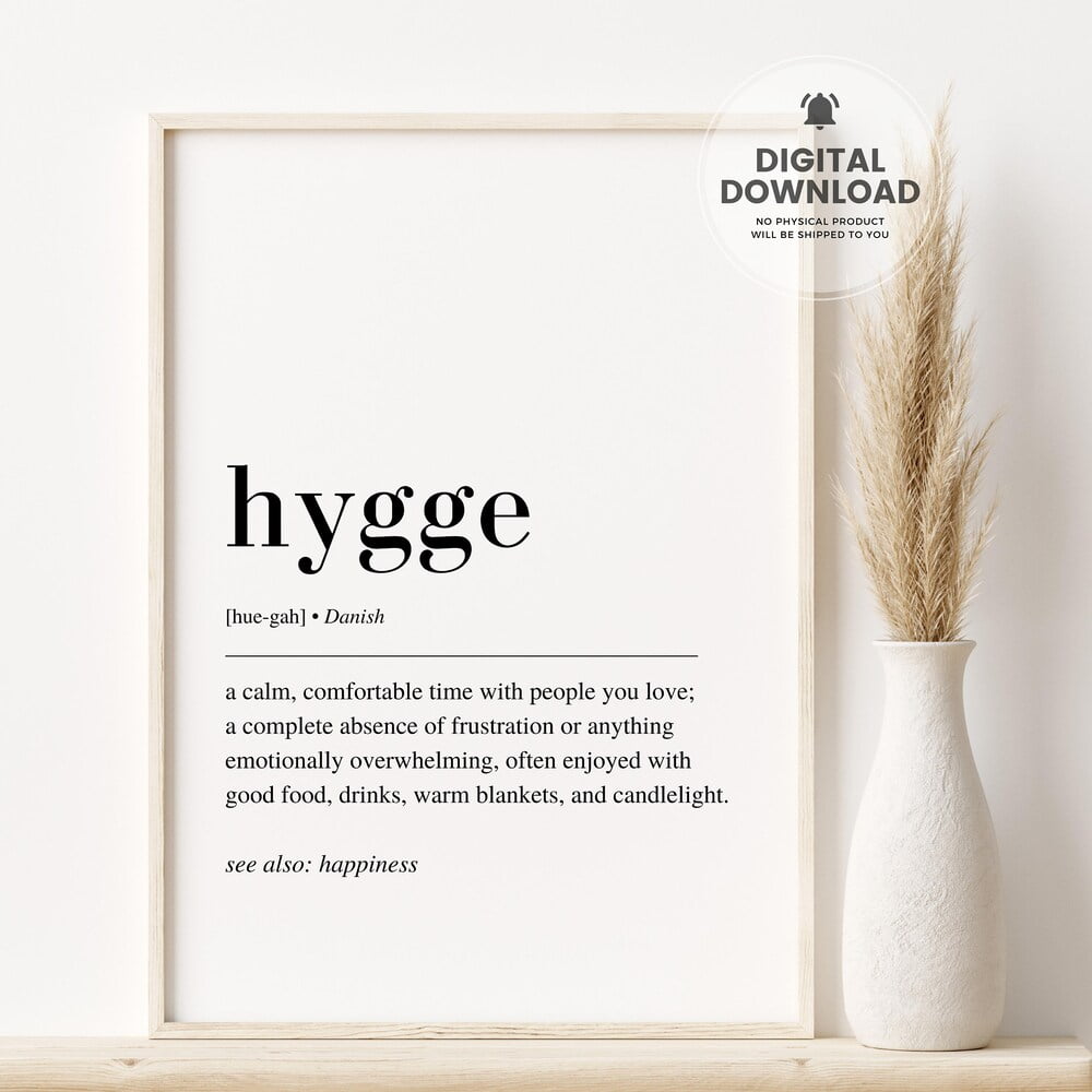 DOPAPRINT Hygge Definition Print, Hygge Decor, Hygge Print ...
