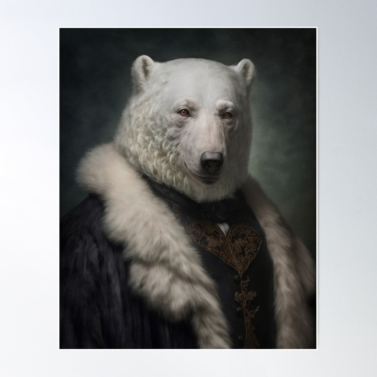 DOPAPRINT Hyper Realistic Polar Bear Portrait Royal Renaissance Animal ...