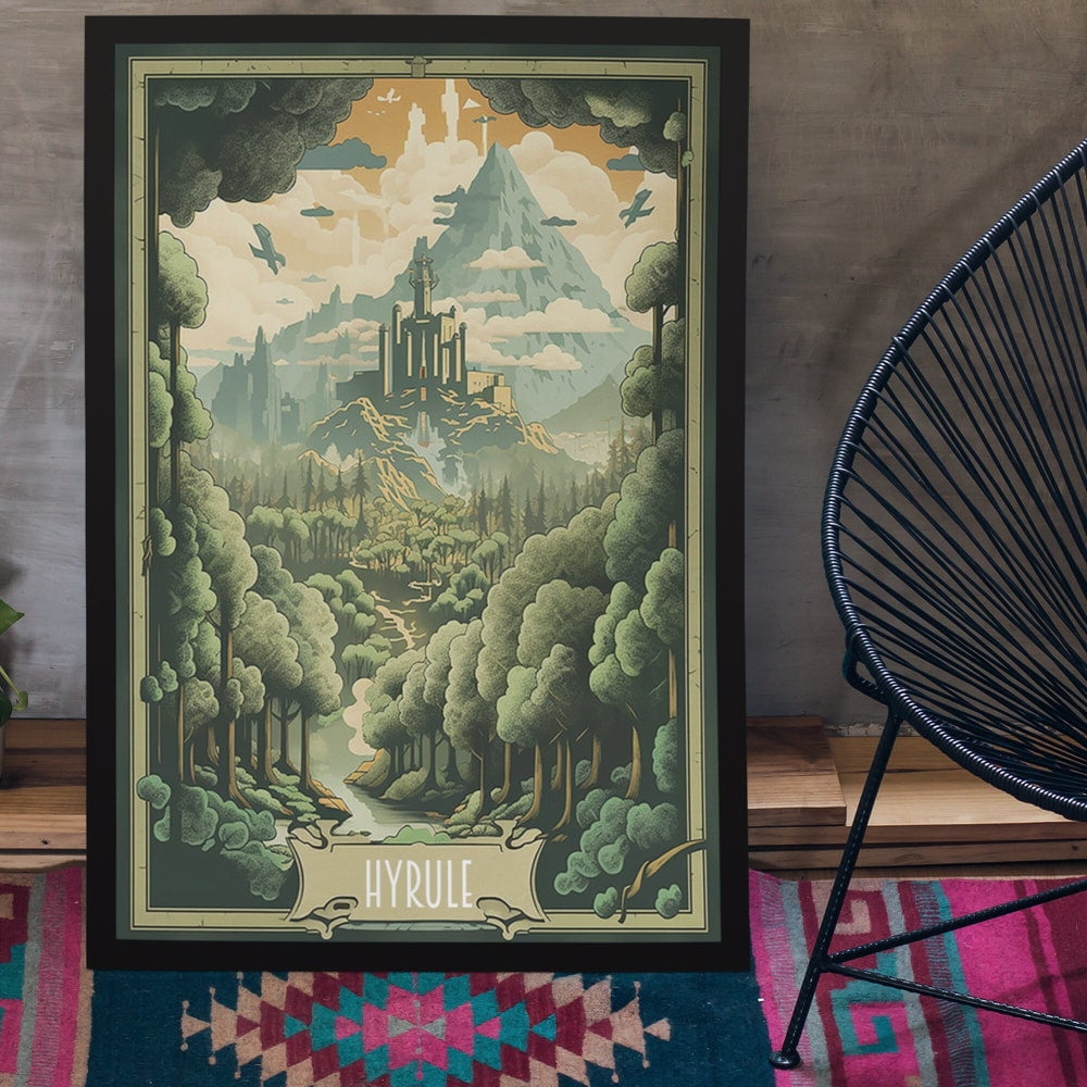 DOPAPRINT Hyrule Travel Poster Art, Zelda Inspired Poster, Visit Hyrule Poster, Fictional Travel ...