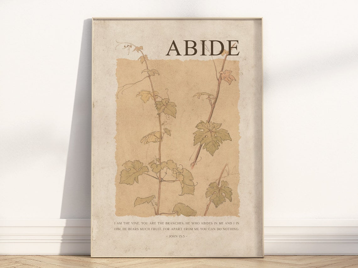 DOPAPRINT I Am The Vine And You Are The Branches Bible Verse Wall Art ...