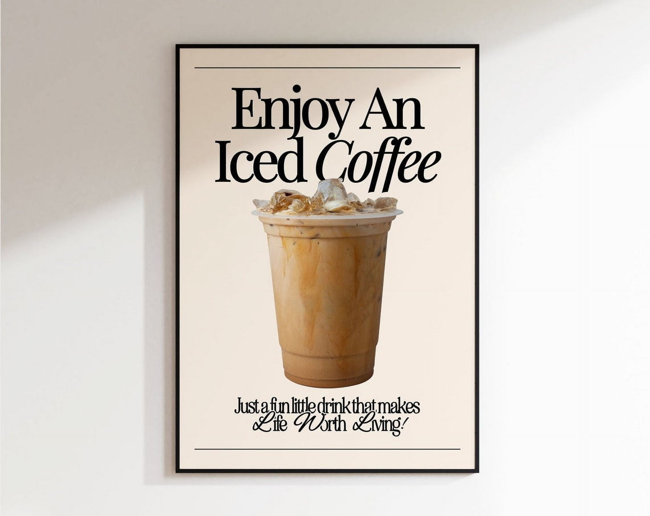 DOPAPRINT Iced Coffee Poster Retro Prints Kitchen Wall Decor Coffee Bar ...