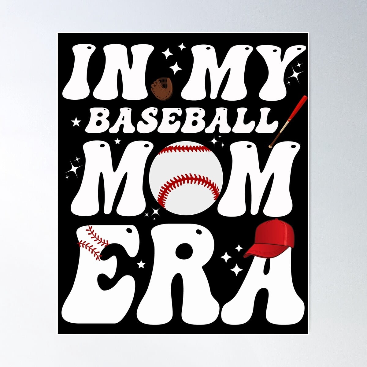 DOPAPRINT In My Baseball Mom Era Cute Groovy Baseball Mom Tee 2024 ...