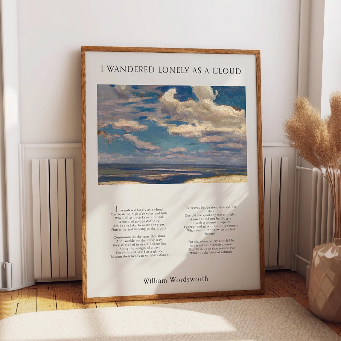 DOPAPRINT Inspirational Literary Sky And Sea Poster - I Wandered Lonely ...