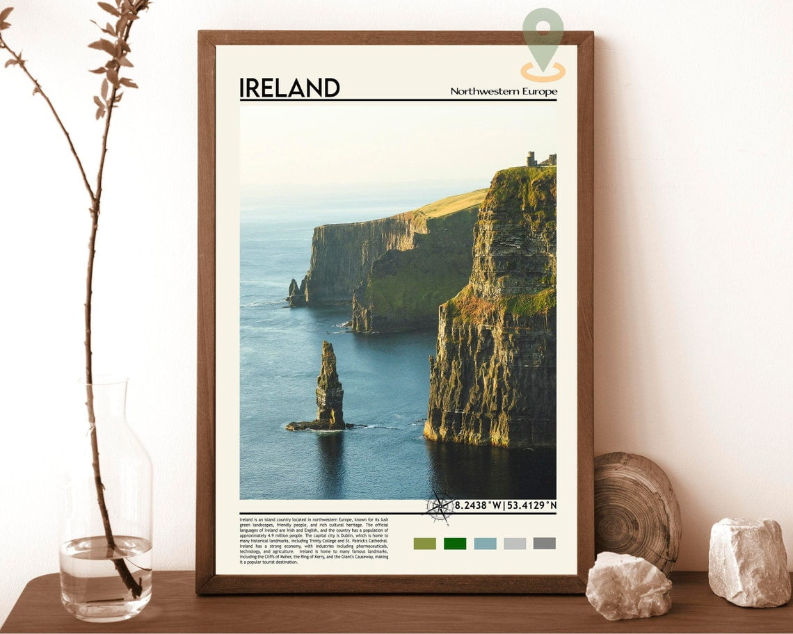 DOPAPRINT Ireland Print, Ireland Poster, Ireland Wall Art, Ireland ...
