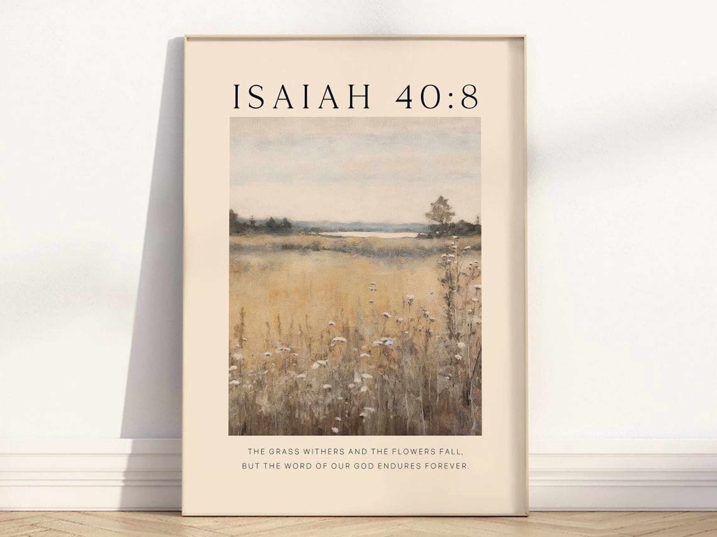 DOPAPRINT Isaiah 40:8 Grass Withers & Flowers Fall Bible Verse Wall Art ...