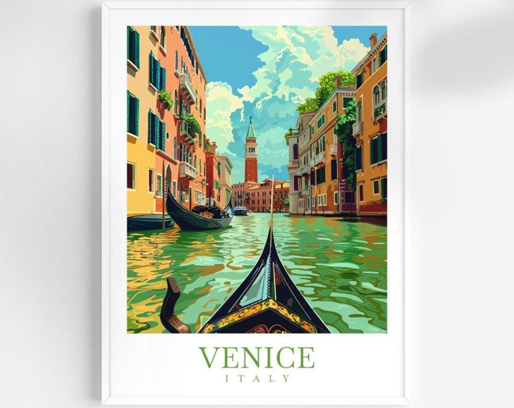 DOPAPRINT Italy Travel Print Wall Art Venice Poster Wall Hanging Home ...