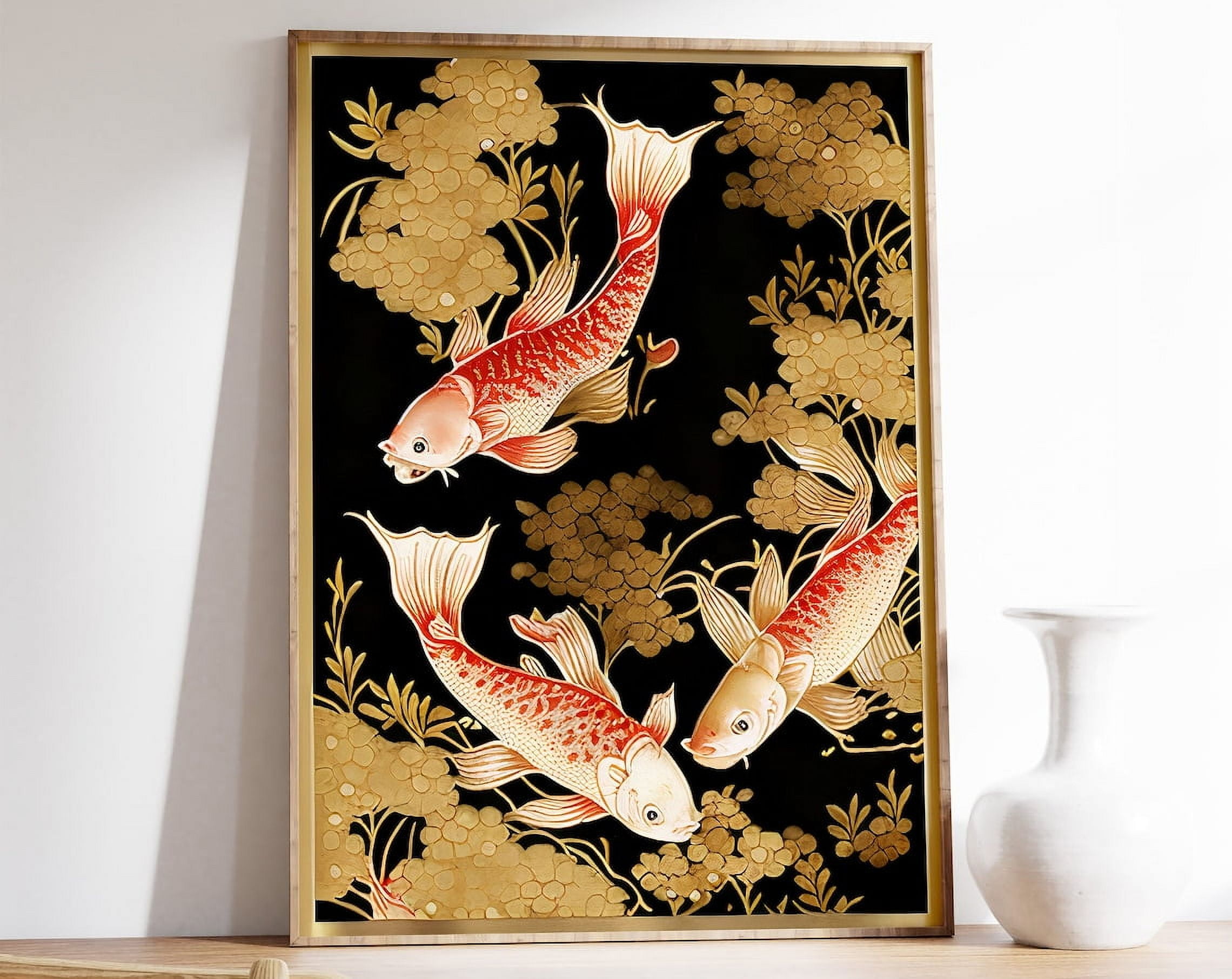 DOPAPRINT Japanese Carp Poster, Japanese Fish Print, Vintage Japanese ...