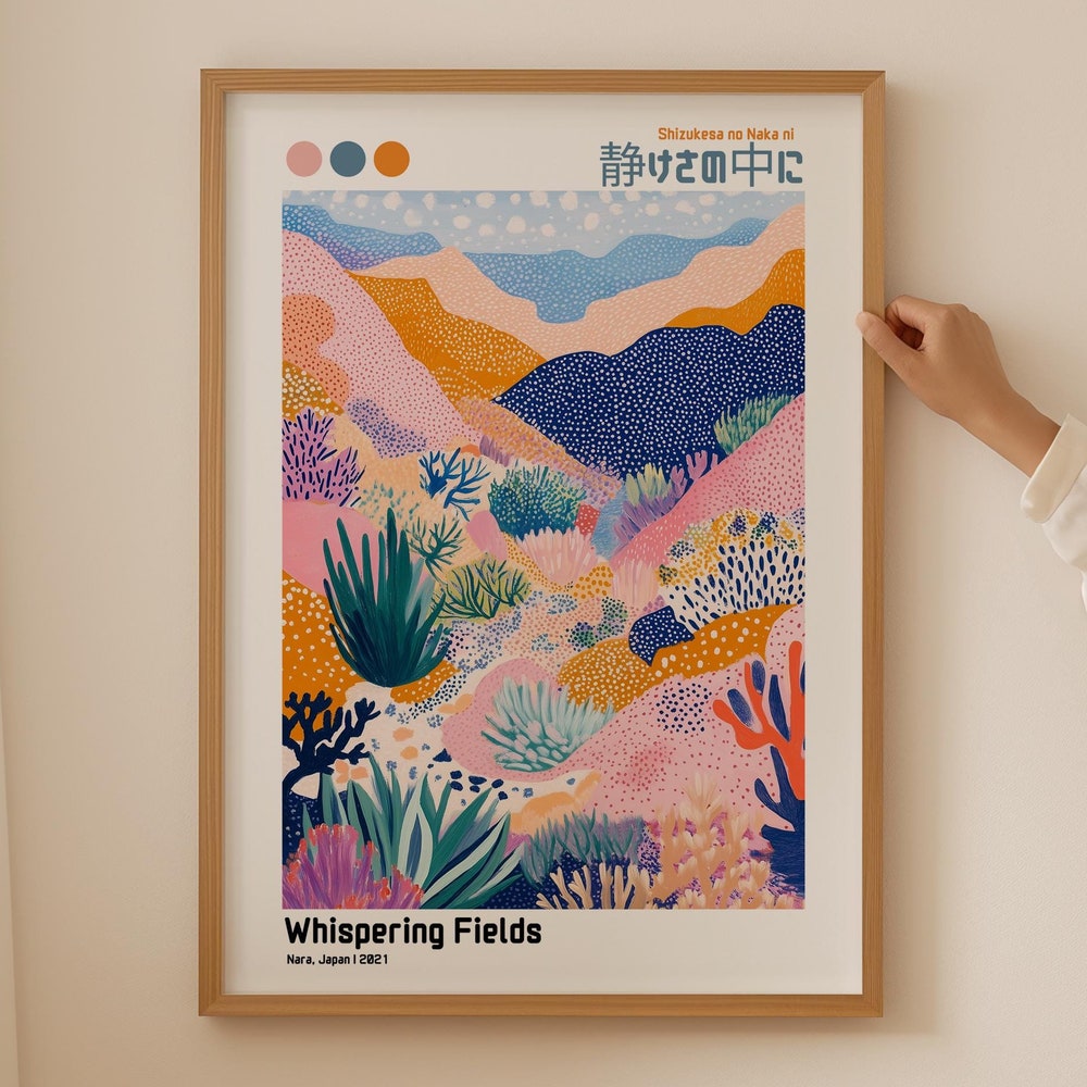DOPAPRINT Japanese Field Art- Japandi Poster for above Couch, Japanese ...