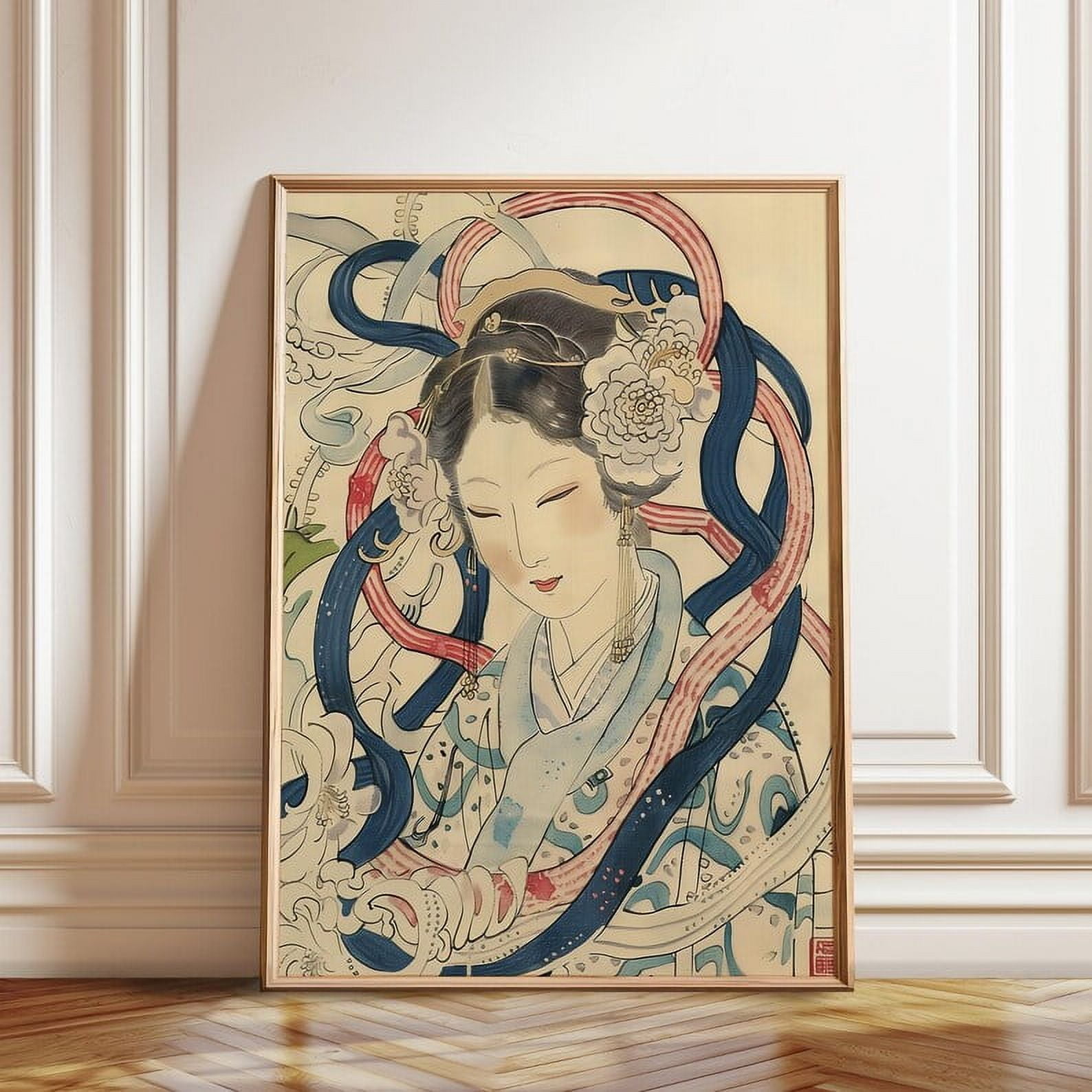 DOPAPRINT Japanese Goddess Art Print - Ukiyo-E Inspired Celestial ...