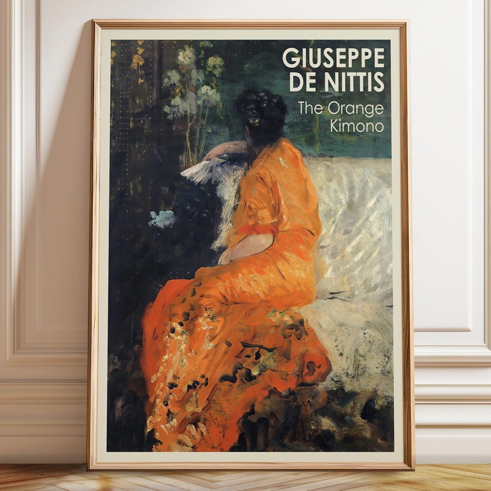 DOPAPRINT Japanese Kimono Painting The Orange Kimono Painting By ...