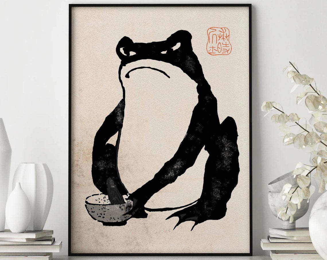 DOPAPRINT Japanese Matsumoto Hoji Frog Poster #3, Vintage Frog Art ...