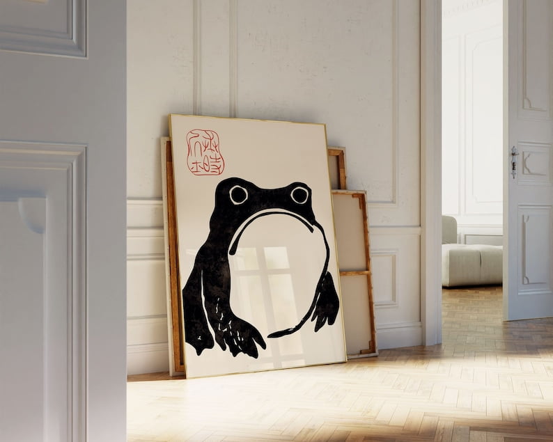 DOPAPRINT Japanese Matsumoto Hoji Frog Poster, Ukiyo-E Frog Print, Frog ...