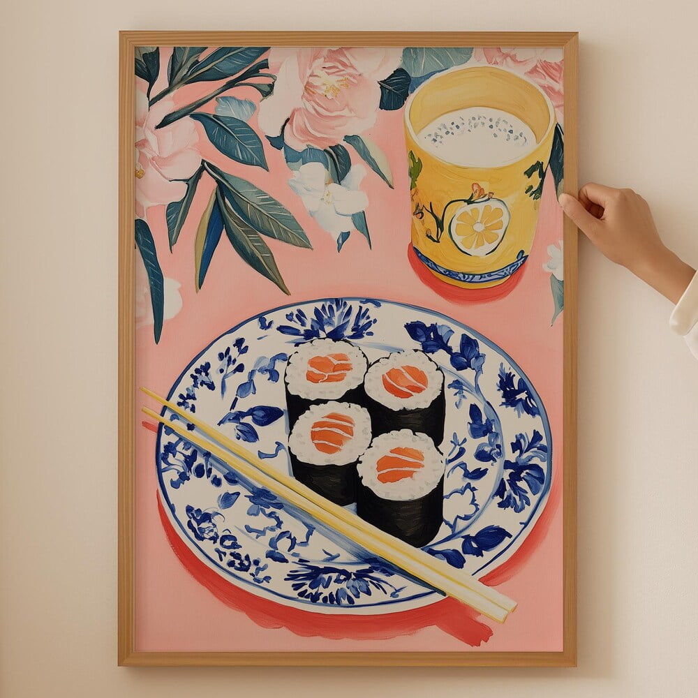 DOPAPRINT Japanese Sushi Poster- Trendy Salmon Ramen Chopstick Print ...