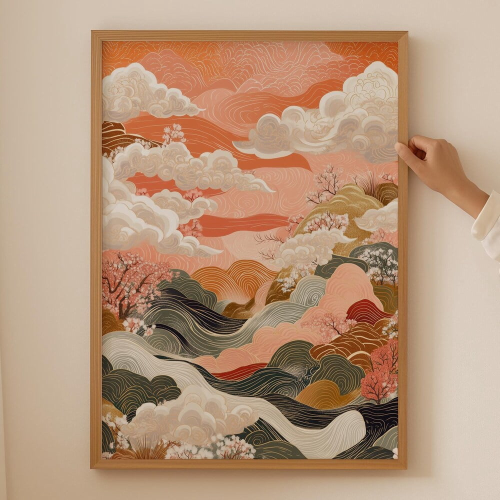 DOPAPRINT Japanese abstract Art- Japandi Poster for above Couch ...