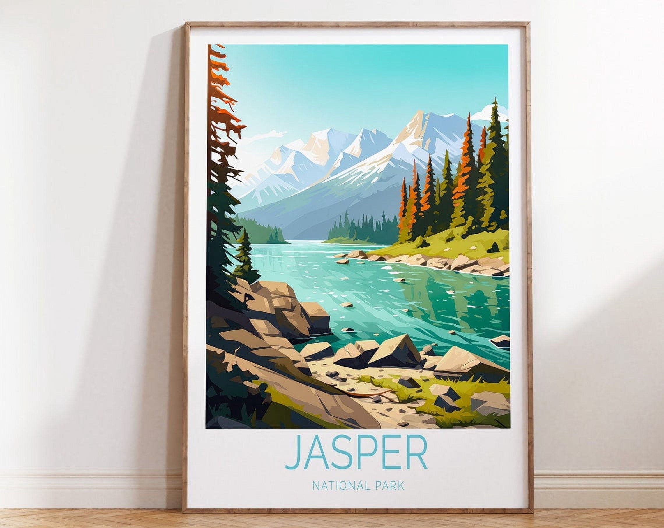 DOPAPRINT Jasper National Park Travel Poster, Jasper Canada National ...
