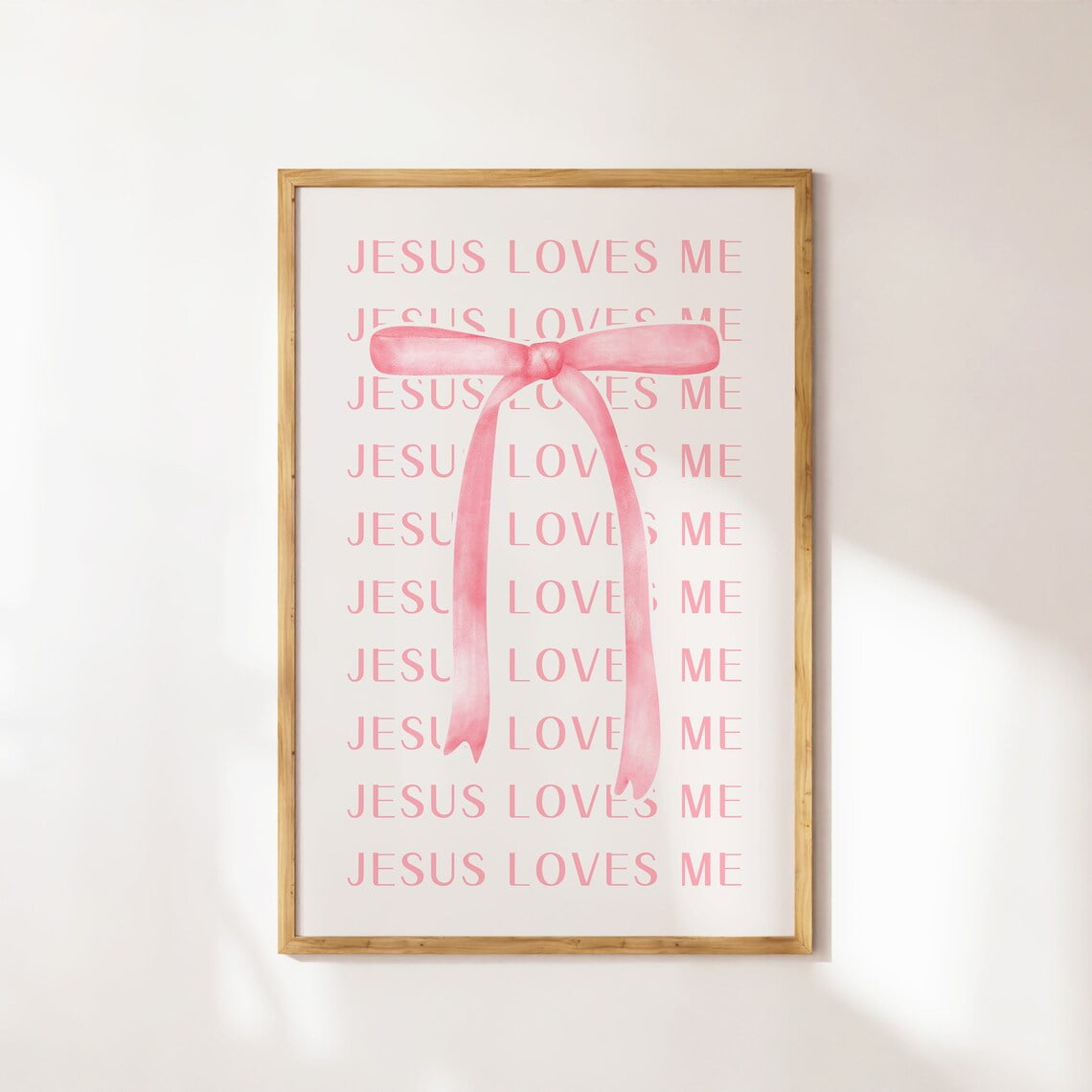 DOPAPRINT Jesus Loves Me Coquette Room Decor, Preppy Pink Bedroom Art ...