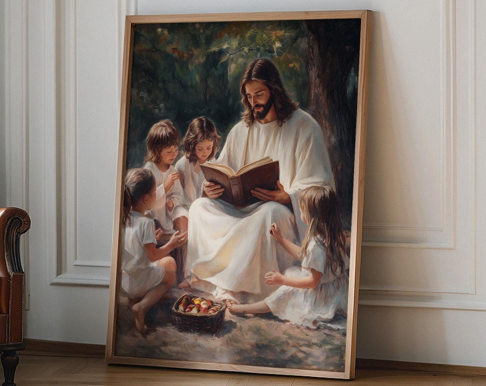DOPAPRINT Jesus Teaching Children, Christian Wall Art Print, Christ and ...