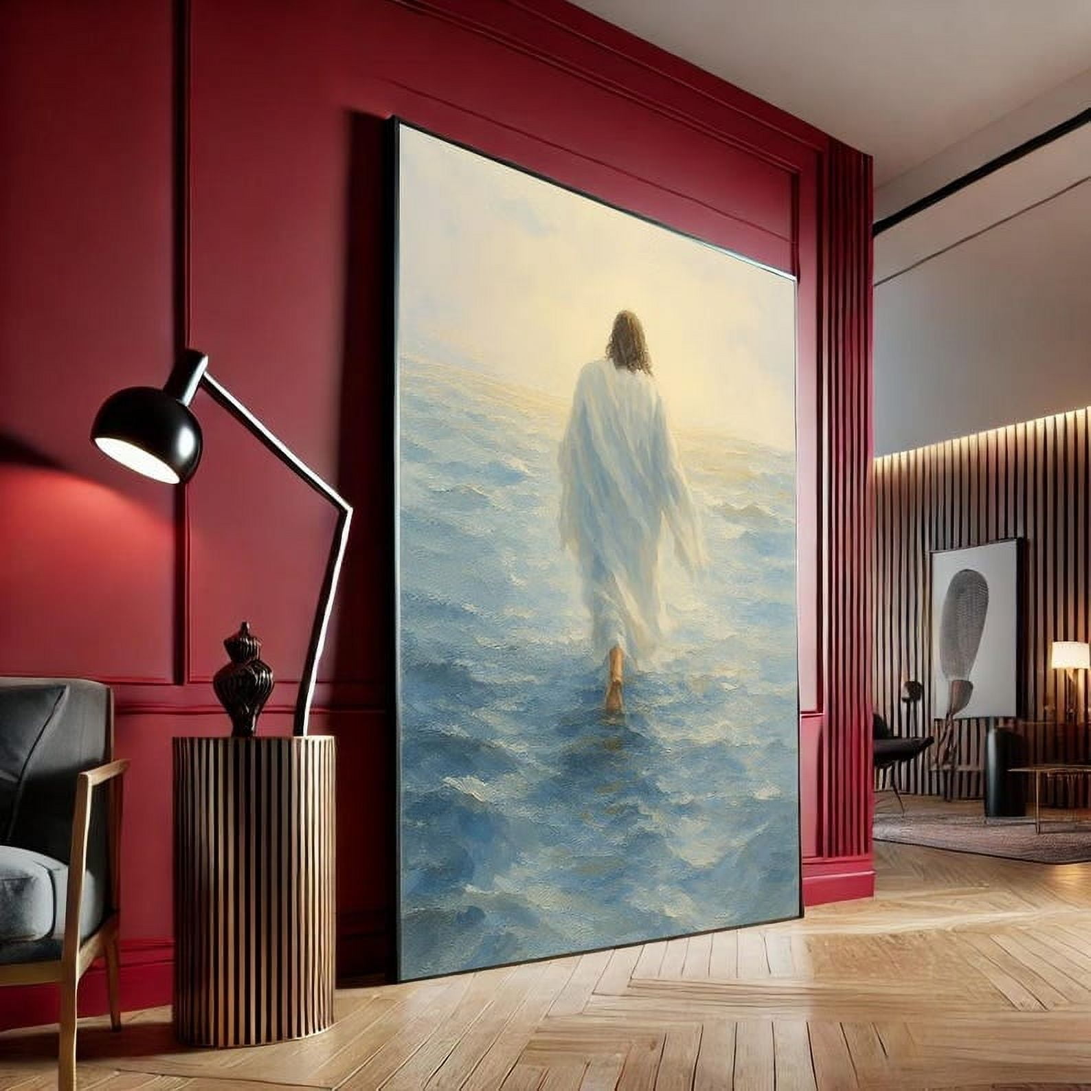 DOPAPRINT Jesus Walking On Water , Christian Faith Wall Art,Biblical ...