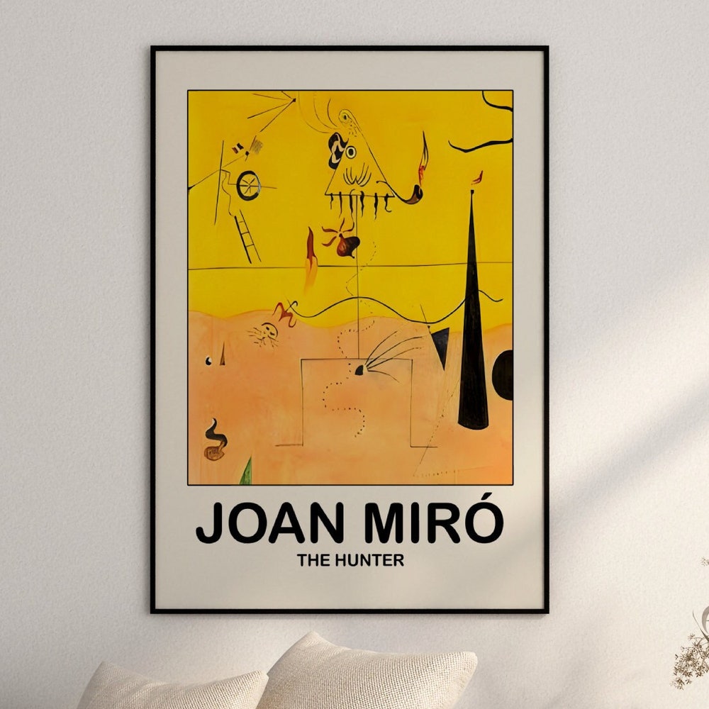 DOPAPRINT Joan Miro Poster - Hunter - Modern Catalan art as Joan Miro ...