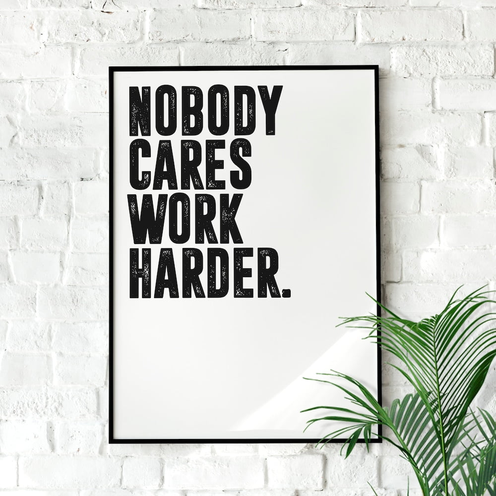 DOPAPRINT Jocko Willink Nobody Cares Work Harder, Motivational Poster ...