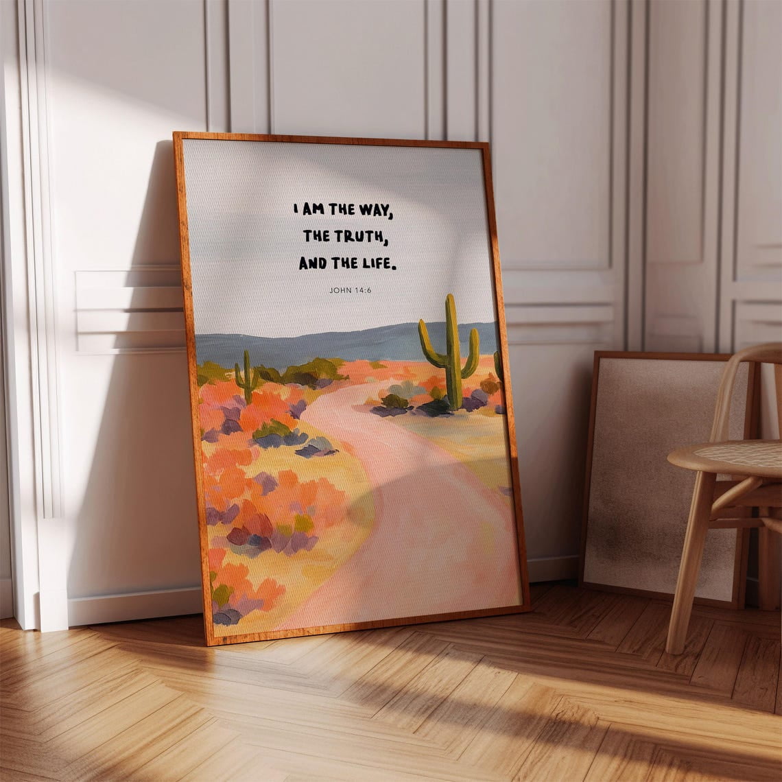 DOPAPRINT John 14:6 Desert Scripture Wall Art I Am The Way The Truth ...