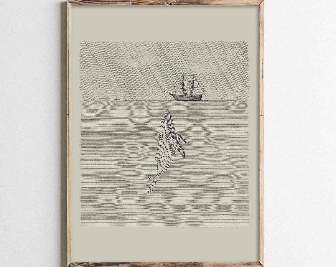 DOPAPRINT Jonah And The Whale Bible Print Big Fish Modern Christian ...