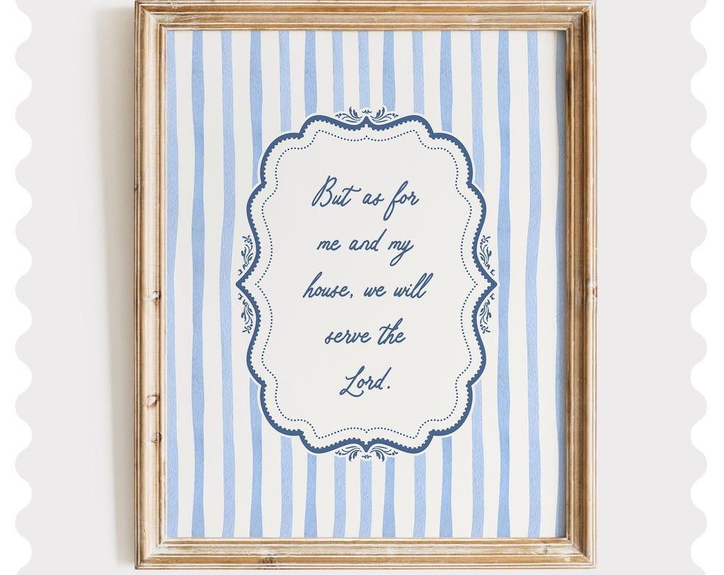 DOPAPRINT Joshua 24:15 Wall Art Printable Christian Bible Verse For ...