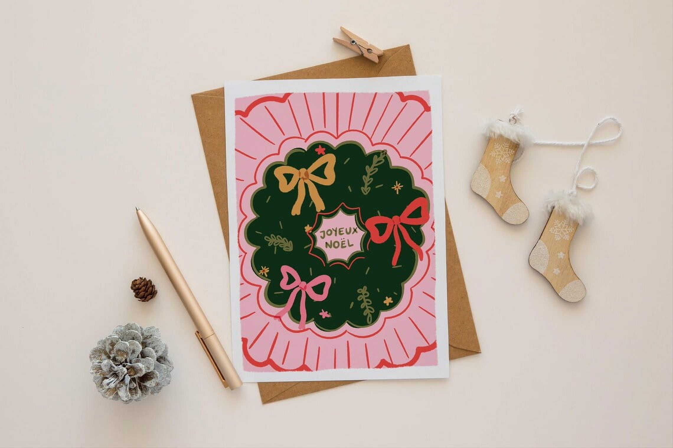 DOPAPRINT Joyeux Noel Card, Handprint Art, Handmade Card, Merry Card ...