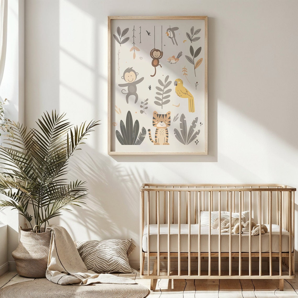 DOPAPRINT Jungle Animals Nursery Wall Art Print, Safari Theme Kids Room ...
