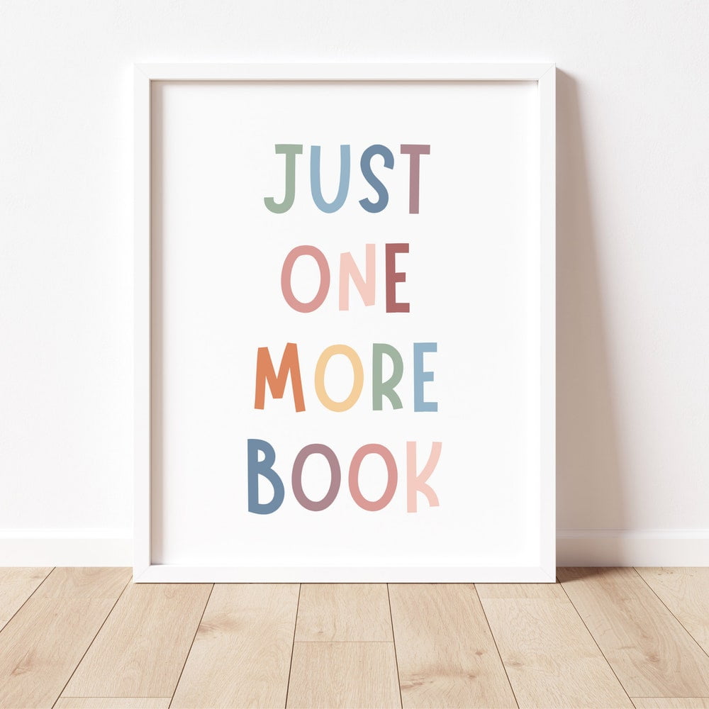 DOPAPRINT Just One More Book Printable, Boho Classroom Decor, Reading ...