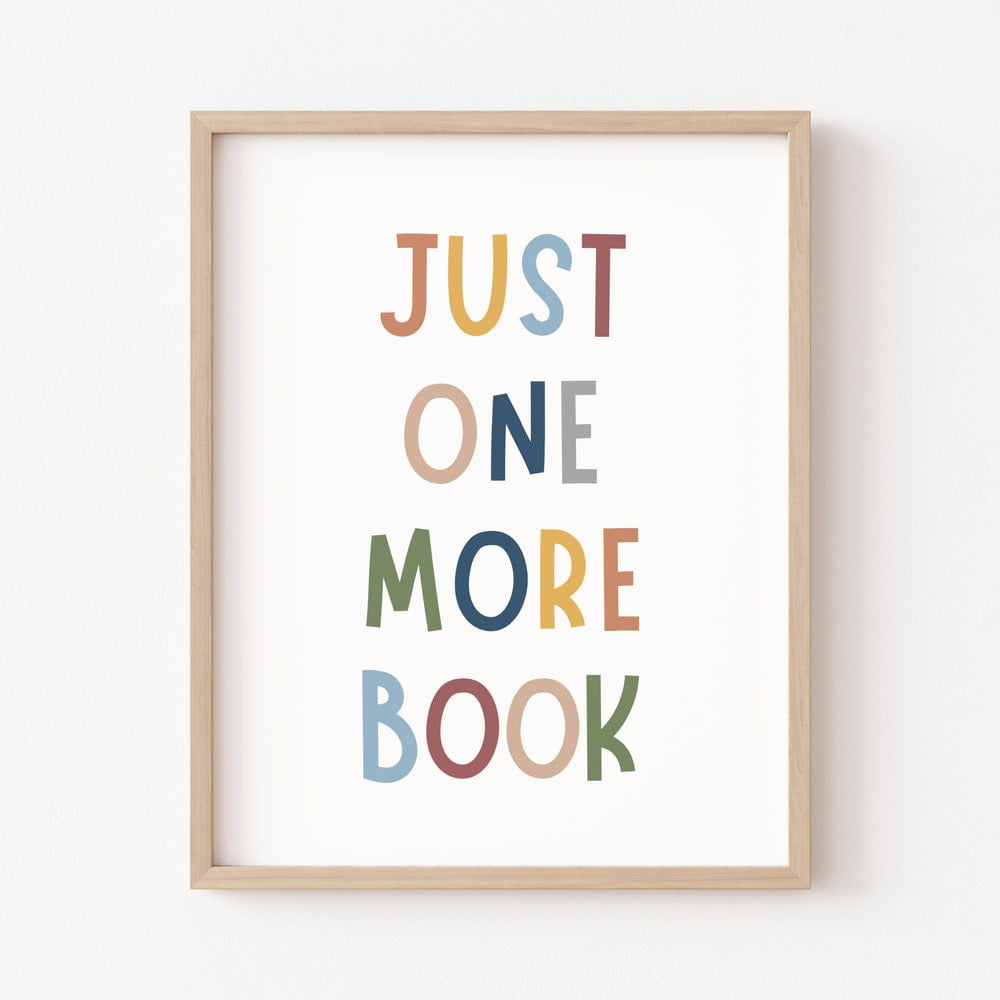 DOPAPRINT Just One More Book Printable, Boho Classroom Decor, Reading ...
