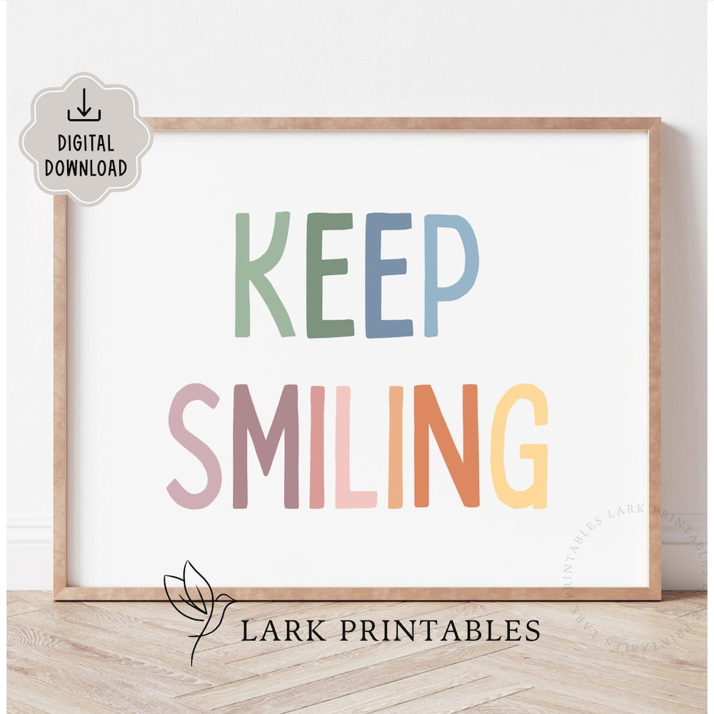 DOPAPRINT Keep Smiling Print, Kids Motivational Quote, Positive Sayings ...