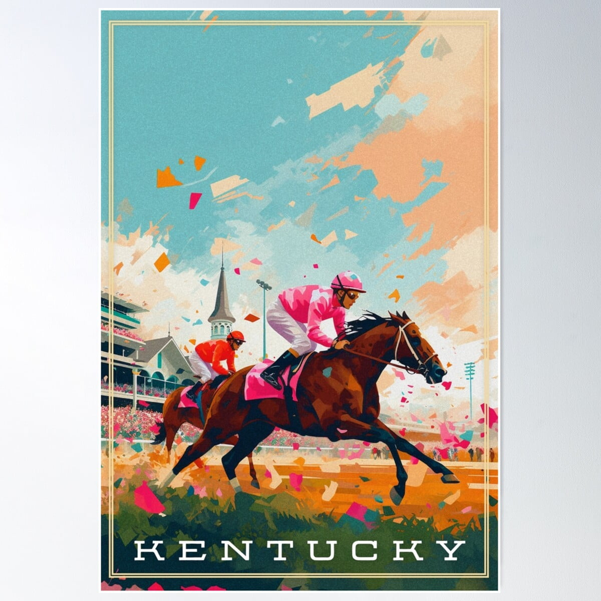DOPAPRINT Kentucky Derby Poster Wall Art, Modern Wall Decor For Living ...