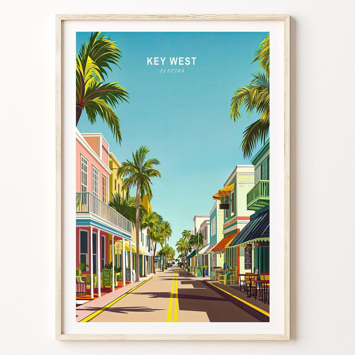 DOPAPRINT Key West Travel Poster, Florida Wall Art, Key West Florida ...