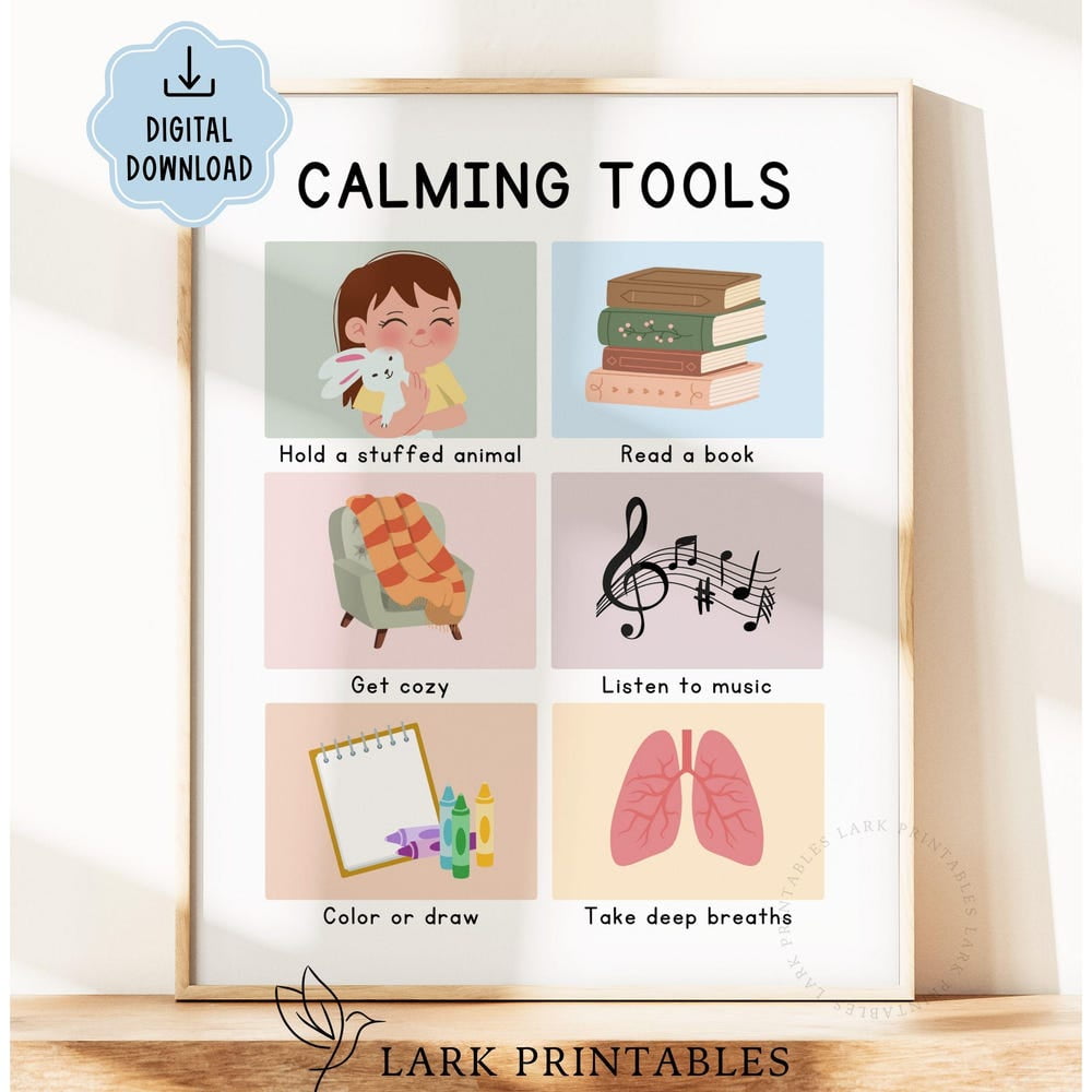 DOPAPRINT Kids Calming Tools Printable Poster, Calm Down Corner ...