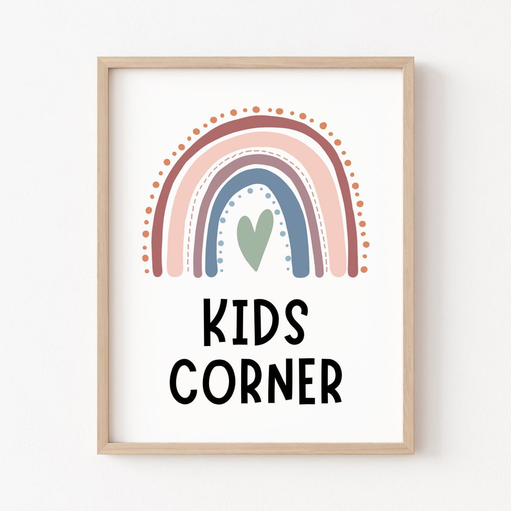 DOPAPRINT Kids Corner Printable, Boho Classroom Decor, Playroom Wall ...