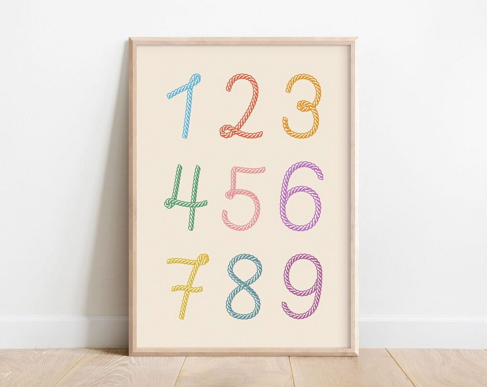 DOPAPRINT Kids Number Print, Colorful Counting Poster, Cute Cowboy ...