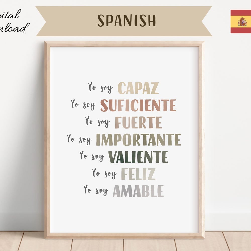DOPAPRINT Kids Positive Affirmation In Spanish, Daily Affirmations ...