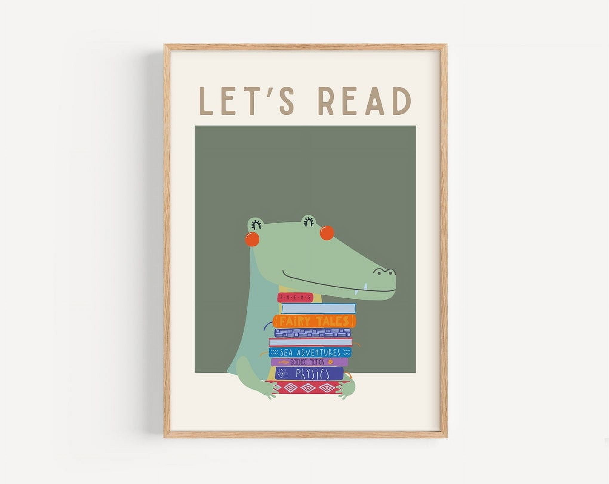 DOPAPRINT Kids Reading Poster, Retro Toddler Wall Art, Whimsical ...